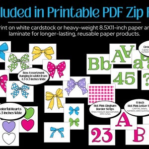 Classroom Door Decor Set | Trendy Bow Theme | Colorful Hearts | End of ...