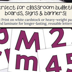 Plum Purple Bulletin Board Letters: Printable Classroom Decor (digital ...