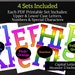 Printable Color Gradient Letters and Numbers, 4 Sets, Bulletin Boards ...