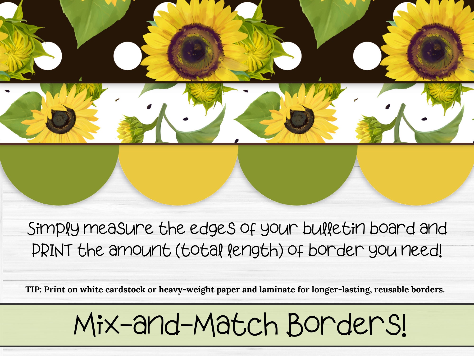 Sunflower Bulletin Board Set Printable Sunflower Themed - Etsy