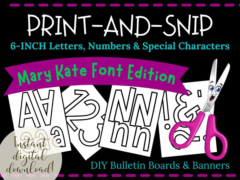 Printable Bulletin Board Letters: 6 Inch Black Outline (PDF Pattern) - Etsy