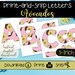 Printable Donut Letter Sets, 4 Inch Circles in Pink, Purple, and Cyan ...