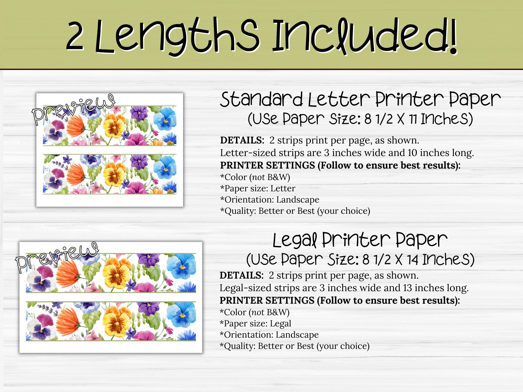 Printable Bulletin Board Border in Spring Garden Botanicals - Etsy