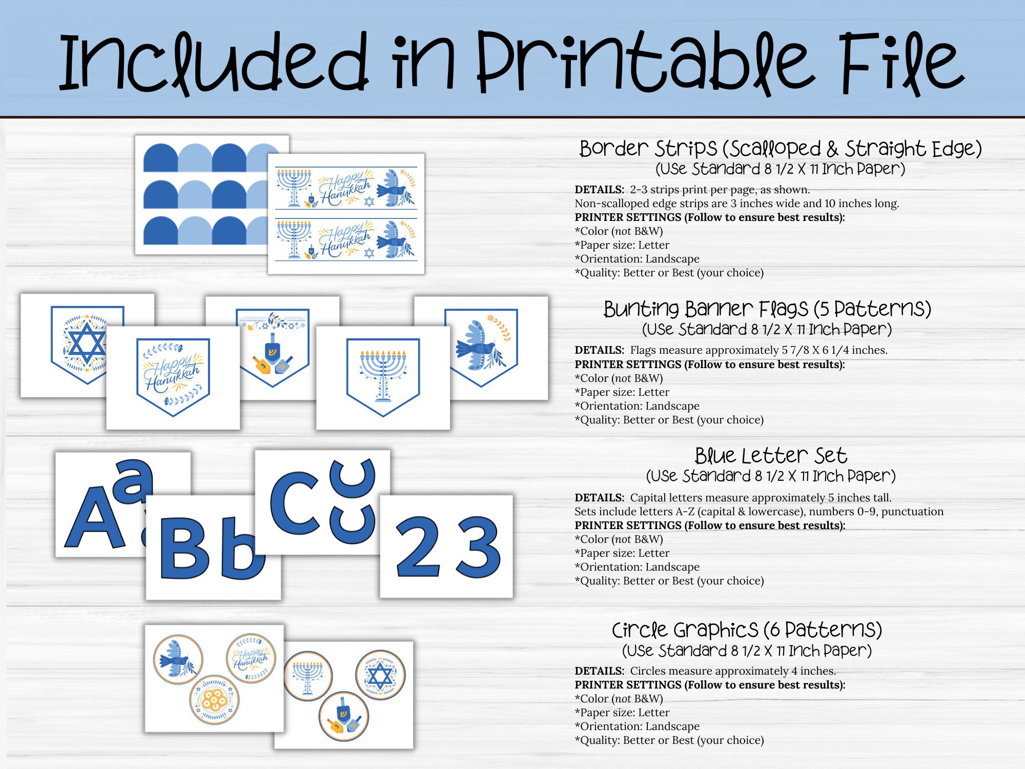 Hanukkah Bulletin Board Theme Set Printable Happy Hanukkah - Etsy