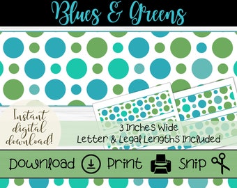 Blue and White Polka Dot Classroom Border. You Print Border. - Etsy