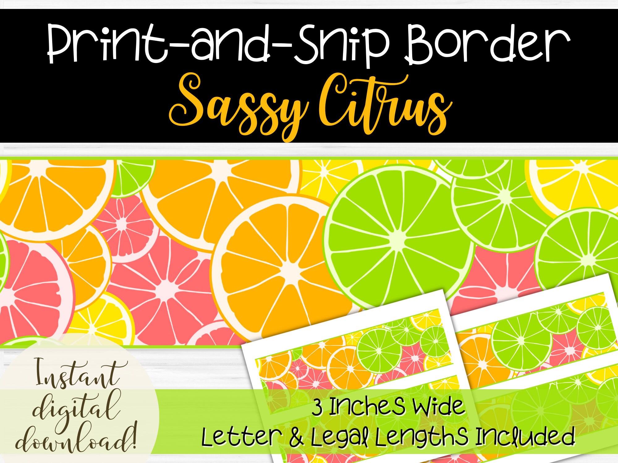 Fruit Themed Bulletin Board Border Printable Border Strips - Etsy