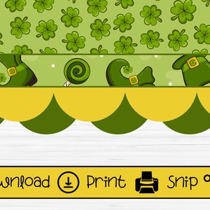 St. Patrick's Day Bulletin Board Borders, Green & Gold Classroom Decor ...