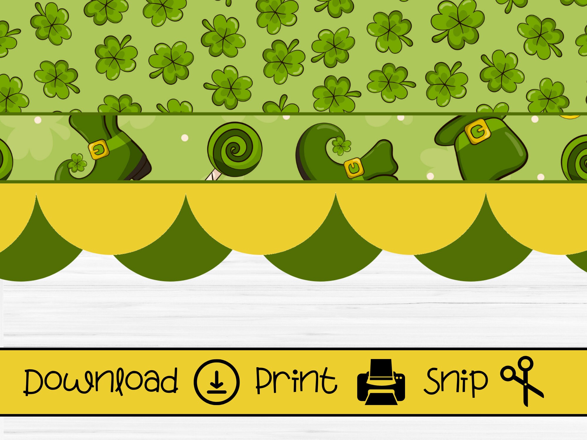 St. Patrick's Day Bulletin Board Borders, Printable Border Strips for ...