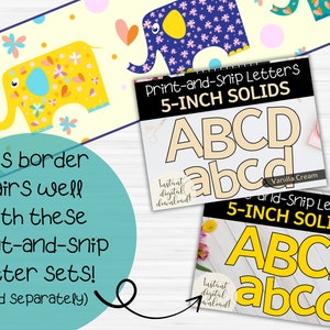 Bulletin Board Border Strips | Elephant Theme | Printable Border for ...