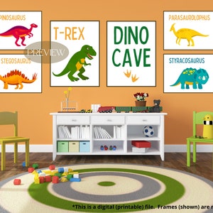 Dinosaur Digital Prints | Dinosaur Gallery Wall | Printable Dinosaur ...