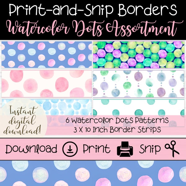Watercolor Bulletin Board Border - Etsy