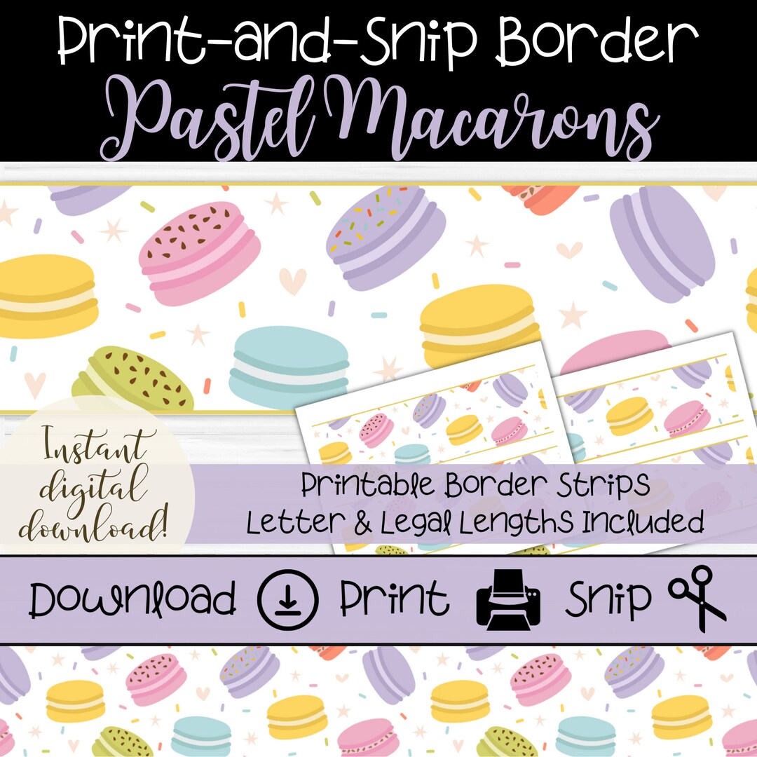Pastel Macarons Bulletin Board Border Strips | Printable Classroom ...