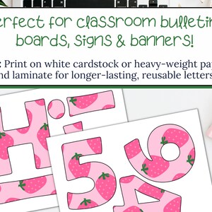 Strawberry Bulletin Board Letters | Printable Letter Set for Teachers ...