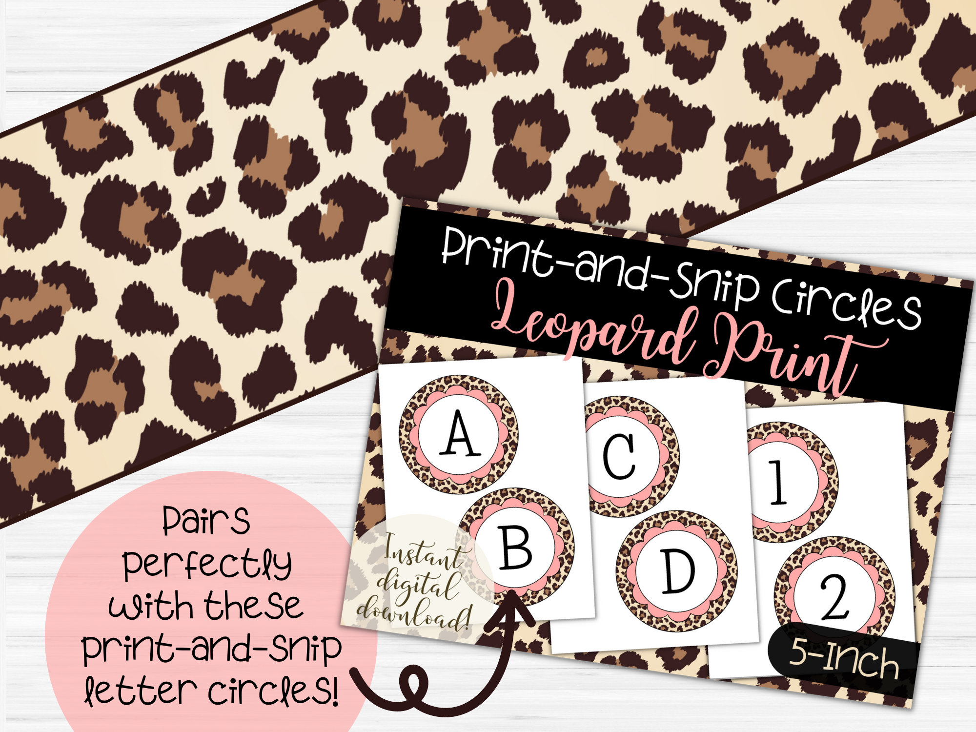 Printable Leopard Border for Classroom Bulletin Boards, DIY Signs, and ...