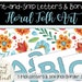 Printable Floral Folk Art Patterned Border and Blue Letter Set for ...