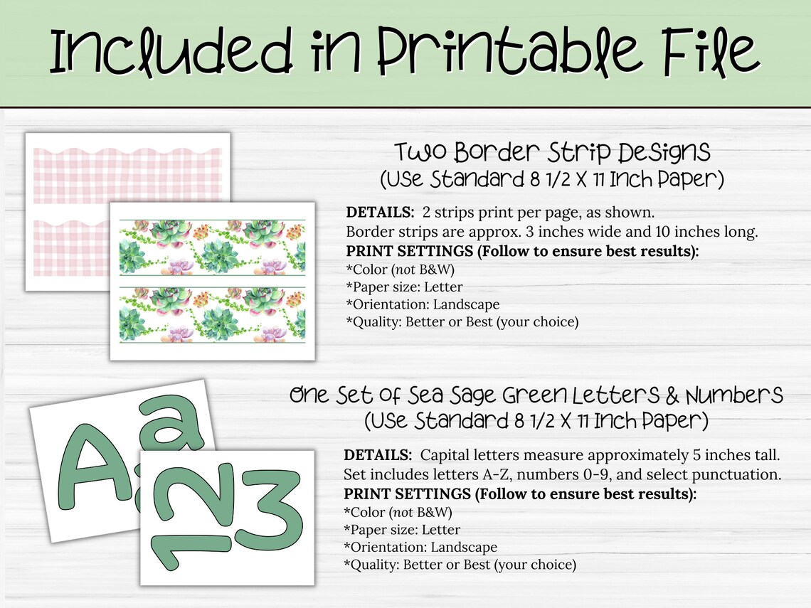 Classroom Bulletin Board Borders and Letters Watercolor - Etsy