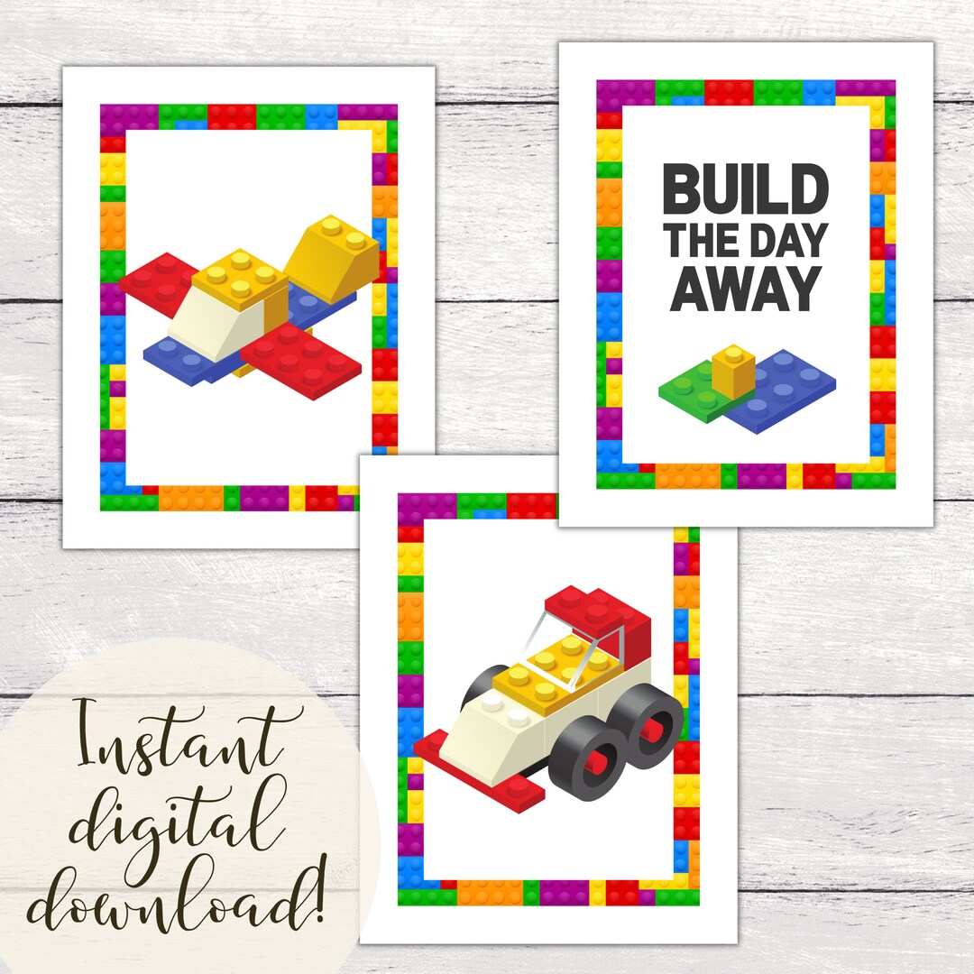 Kids Building Blocks Prints Kids Bedroom & Playroom Digital Prints ...