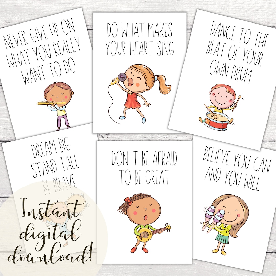 Musical Kids Prints: Inspirational Classroom Posters (digital Download ...