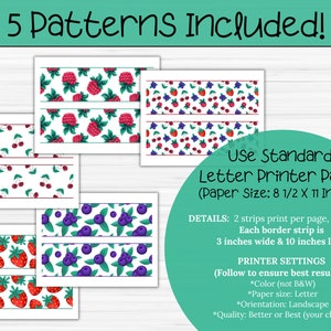 Fruit Bulletin Board Border Strips | Printable Berry Themed Borders ...