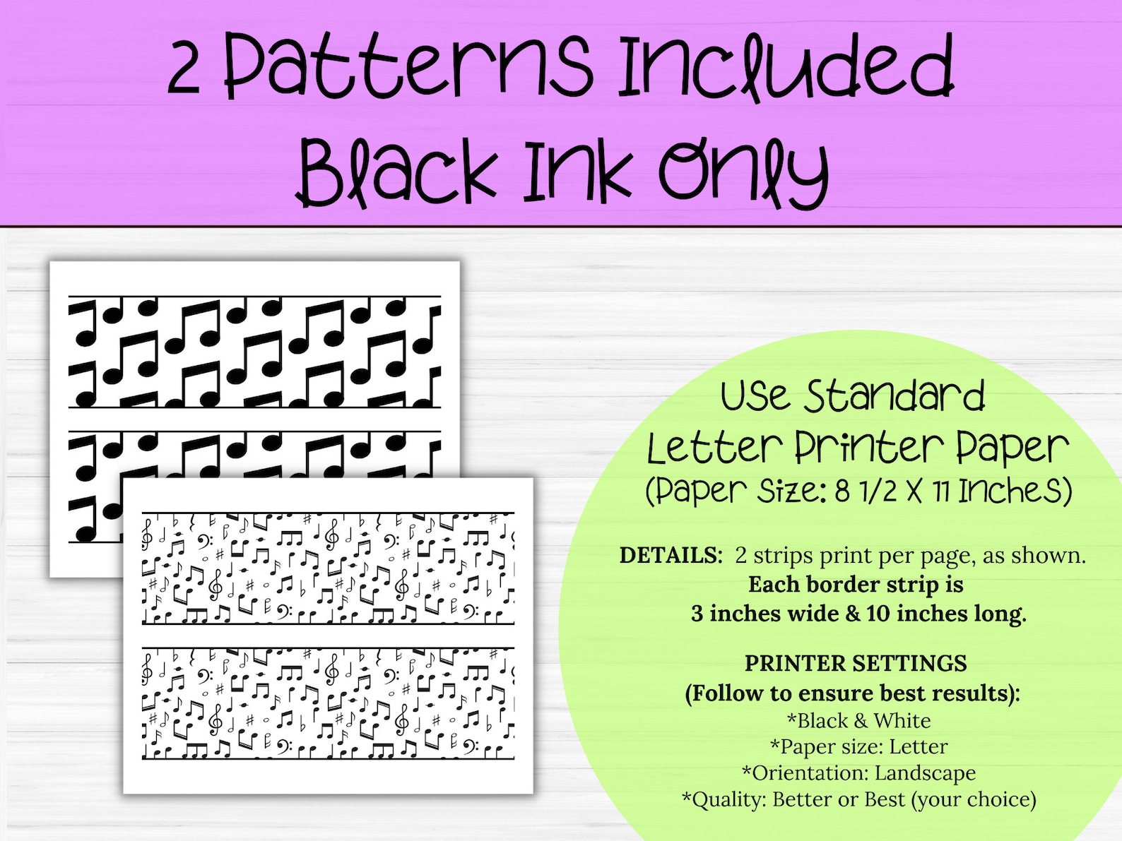 Music Notes Bulletin Board Border: Printable Classroom Decor (digital ...