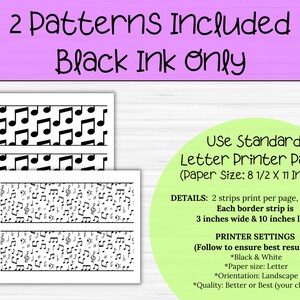 Music Notes Bulletin Board Border Strips | Printable Music Borders ...