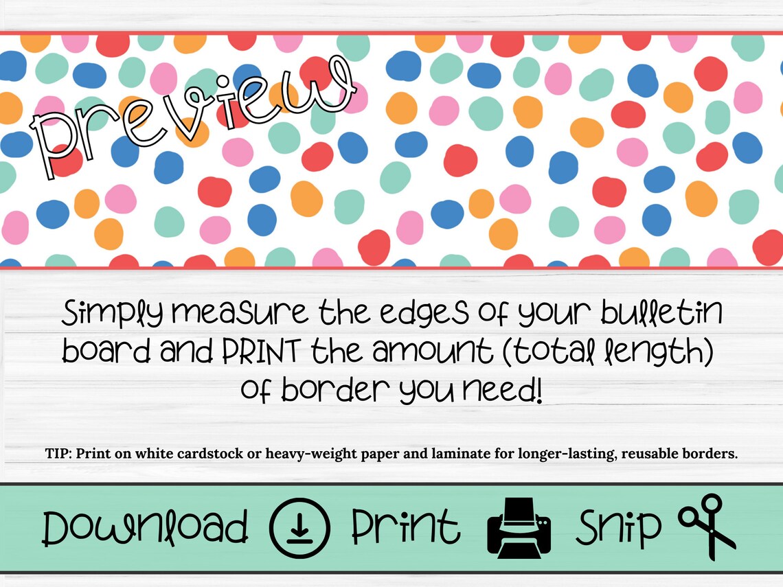 Bulletin Board Letters and Border Set in Delightful Dots Trim - Etsy