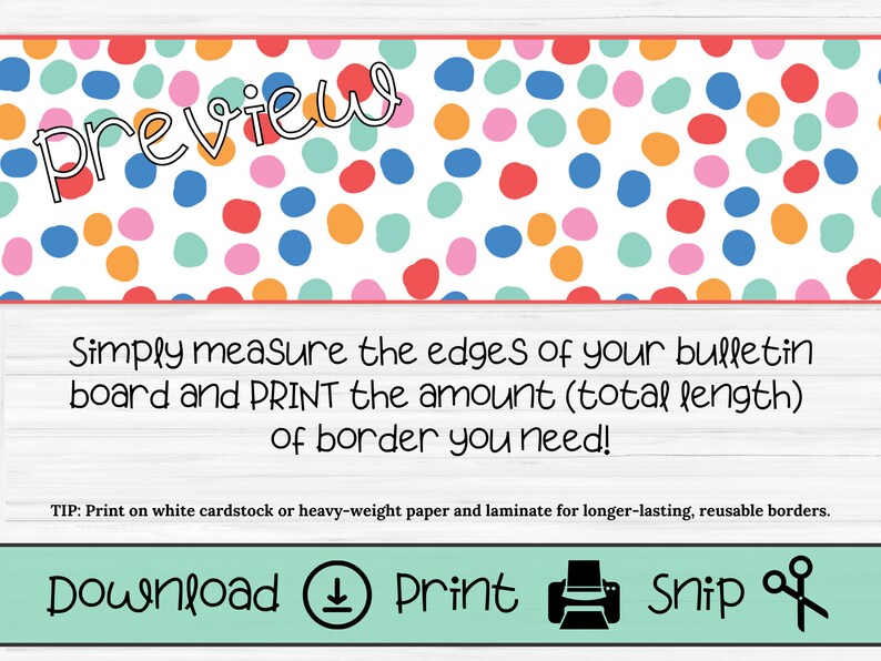 Bulletin Board Letters and Border Set in Delightful Dots Trim - Etsy