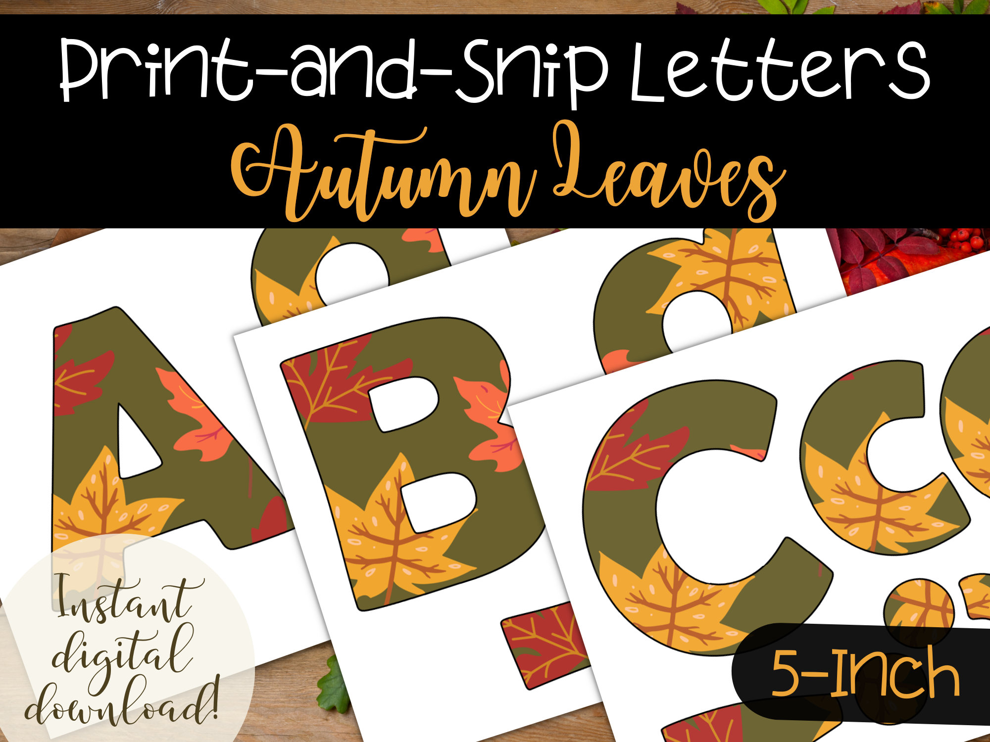 Fall Bulletin Board Letters | Autumn Foliage Theme | Printable Teacher ...
