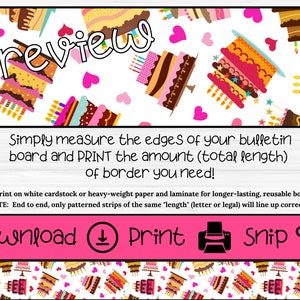 Birthday Bulletin Board Border Strips | Printable Happy Birthday Trim ...