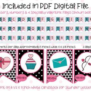 Printable Valentine's Day Bunting Flags, February Parties and Birthdays ...
