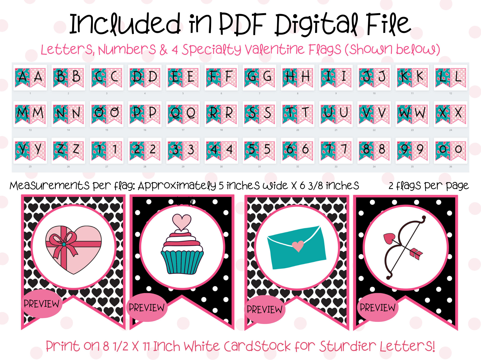 Printable Valentine's Day Bunting Flags February Parties - Etsy