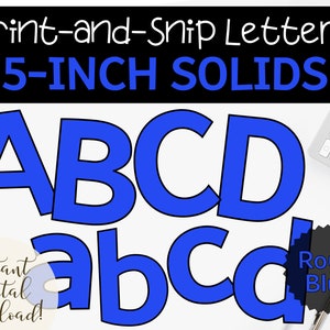 Royal Blue Bulletin Board Letters: 5-inch Printable Alphabet (digital ...