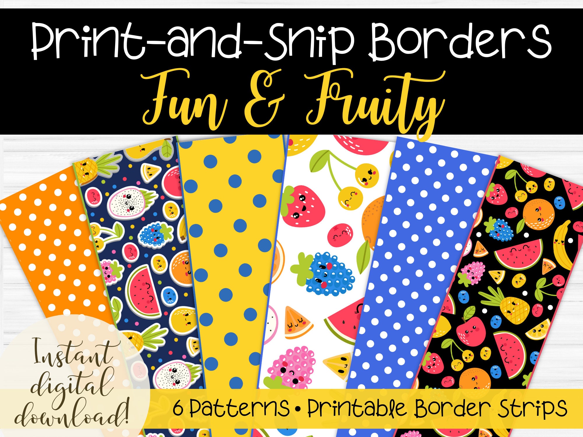 Fruit Themed Bulletin Board Borders Printable Fruity Borders Teacher ...
