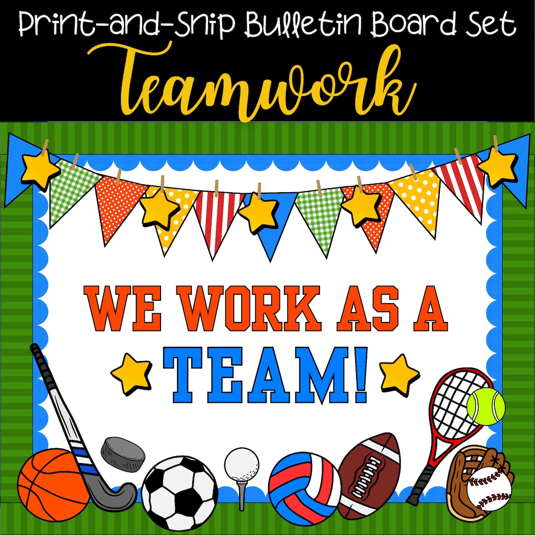 Sports Bulletin Board Set | Teamwork Theme | Printable Classroom Kit ...