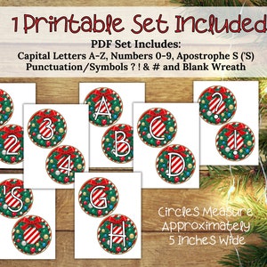 Christmas Wreath Letter Circles: Printable Holiday Bulletin Board Set ...