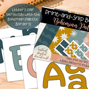 Bulletin Board Letter Set | Natural Bohemian Colors | Printable 5 Inch ...