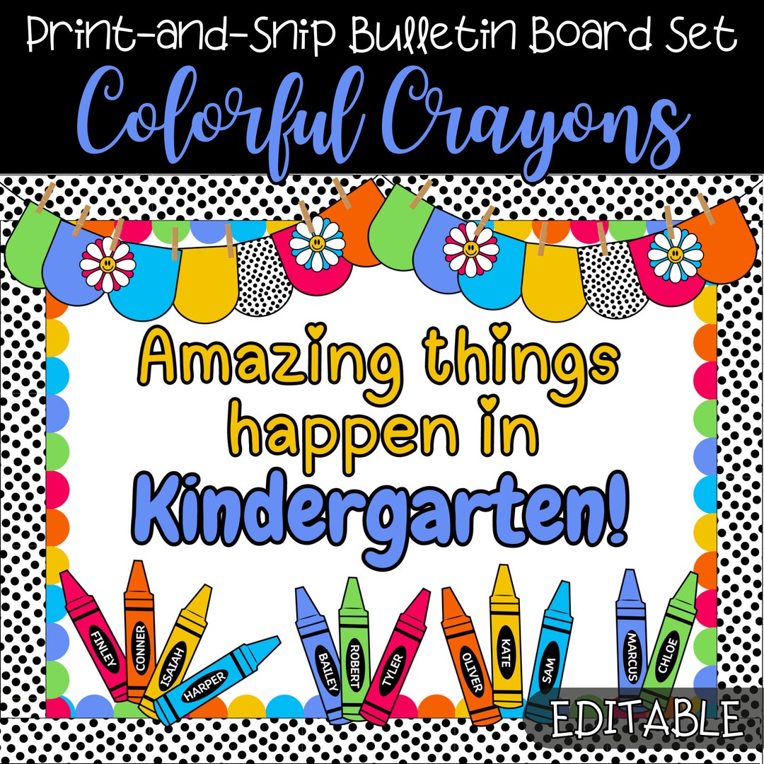 Crayon Bulletin Board Set | Colorful Back to School Display | Printable ...