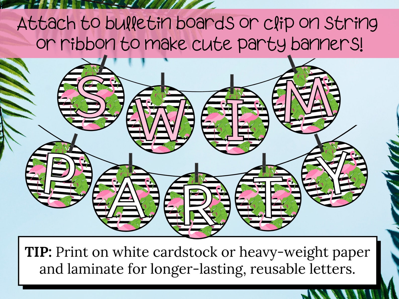 Printable Pink Flamingo Circle Letter Sets for Classroom Bulletin ...