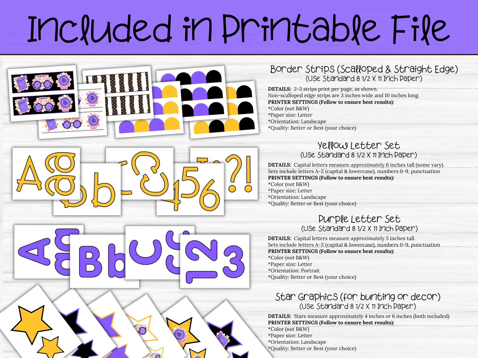 Happy New Year Bulletin Board Theme Set Printable Bulletin Board ...