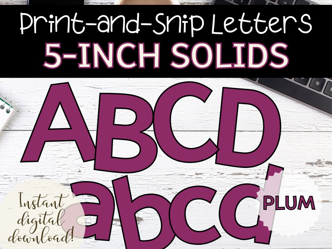 Plum Purple Bulletin Board Letters Printable Letters for - Etsy