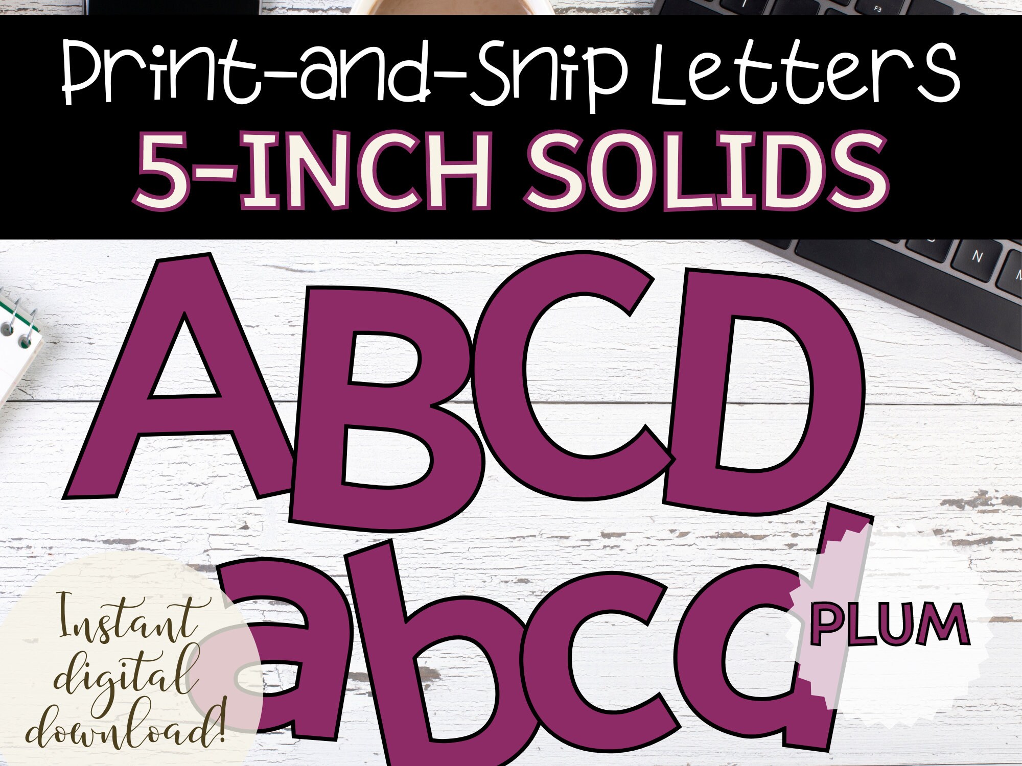 Plum Purple Bulletin Board Letters Printable Letters for Classroom ...