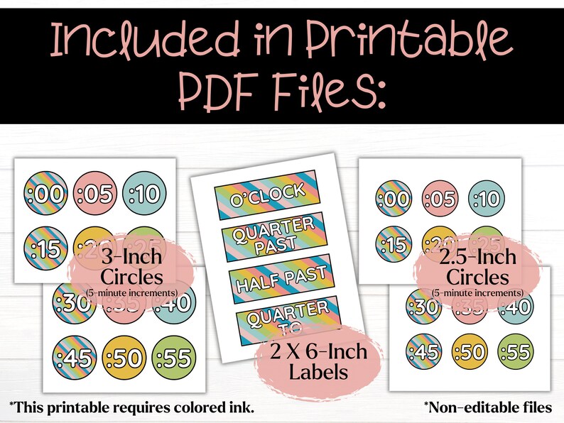 Classroom Clock Labels How to Tell Time Analog Clock Elementary ...