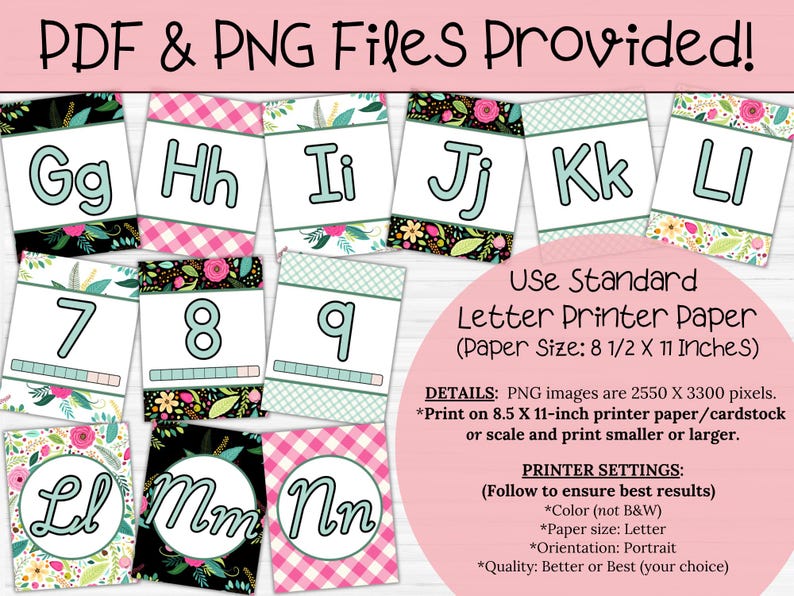 Alphabet Posters | Large Classroom Letters & Numbers Printable Set ...