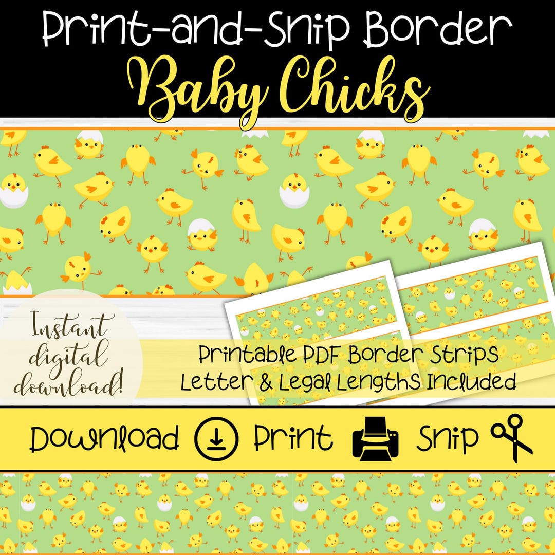 Spring Bulletin Board Border | Yellow Baby Chicks Pattern | Easter ...
