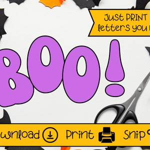 Spooky Halloween Bubble Letter Set Large Printable Bulletin Board ...