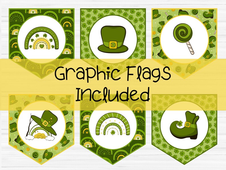 St. Patrick's Day Bunting Flags, Printable Bunting Banner, March ...