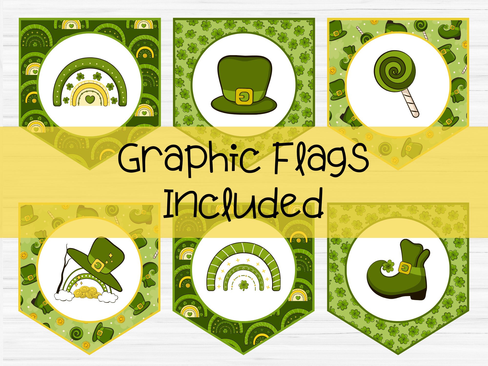 St. Patrick's Day Bunting Flags, Printable Bunting Banner, March ...