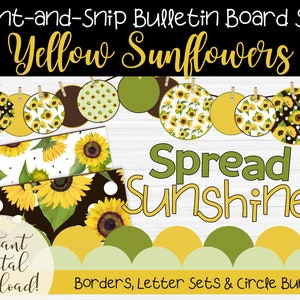 Sunflower Bulletin Board Set | Printable Sunflower Themed Borders ...