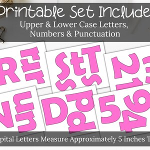 Bright Pink Bulletin Board Letters | Printable Letter Set | Classroom ...