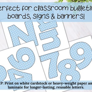 Printable Classroom Bulletin Board Letter Set for Teachers Light Blue ...